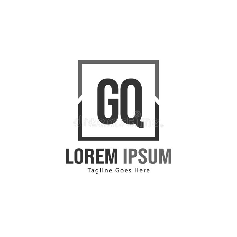 Initial GQ Logo Template with Modern Frame. Minimalist GQ Letter Logo ...
