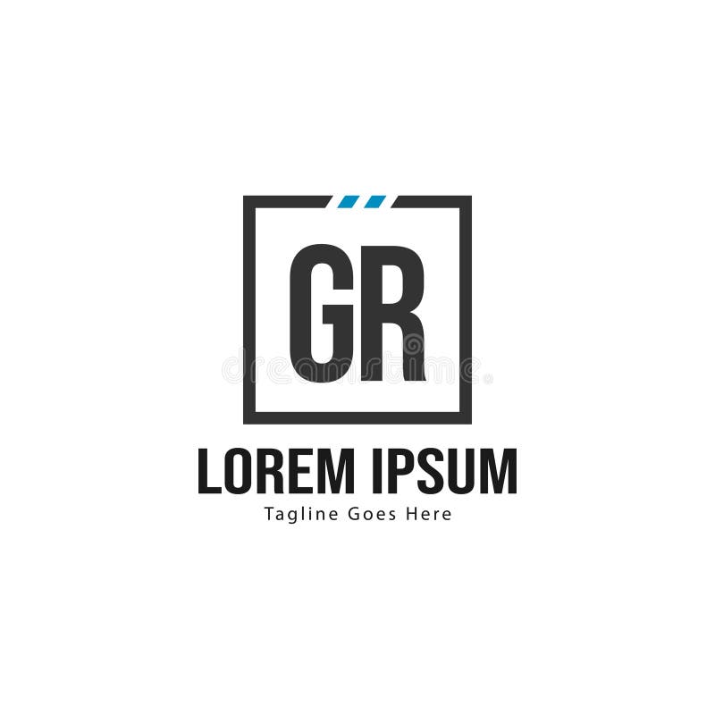Initial GR Logo Template with Modern Frame. Minimalist GR Letter Logo ...