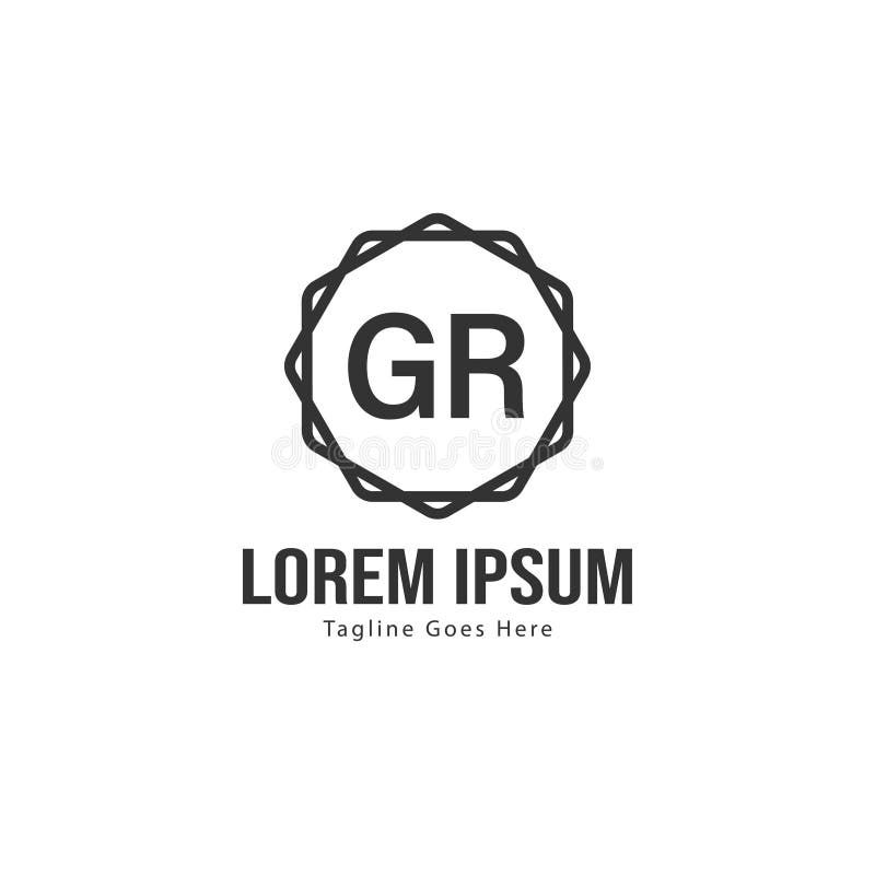Initial GR Logo Template with Modern Frame. Minimalist GR Letter Logo ...
