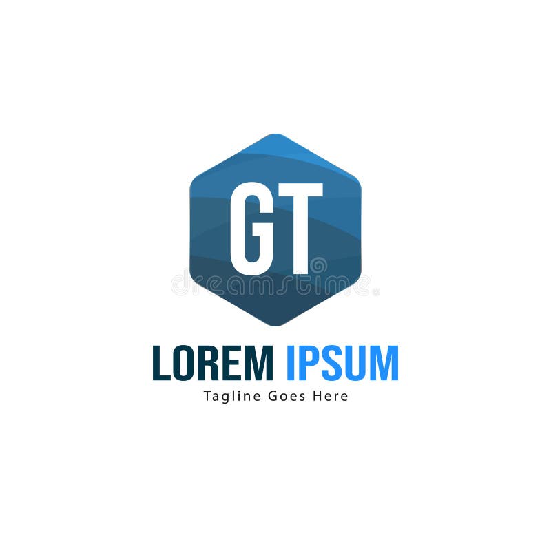 Initial GT Logo Template with Modern Frame. Minimalist GT Letter Logo ...