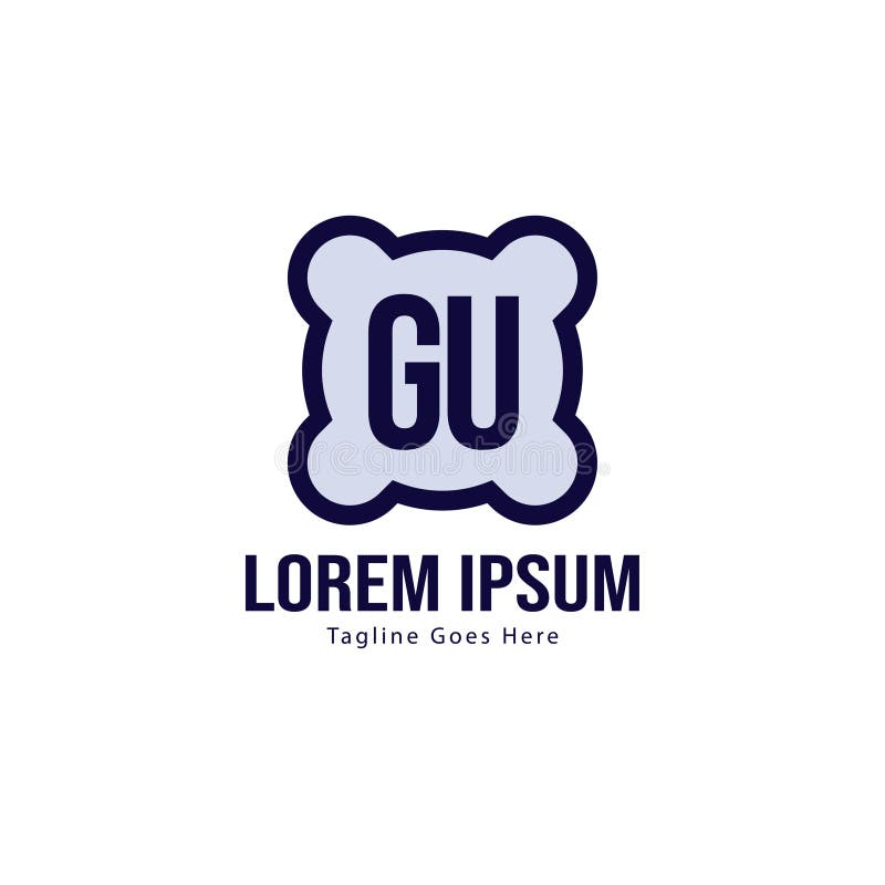Initial GU Logo Template with Modern Frame. Minimalist GU Letter Logo ...