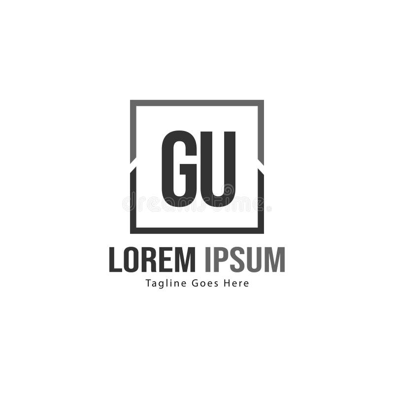 Initial GU Logo Template with Modern Frame. Minimalist GU Letter Logo ...