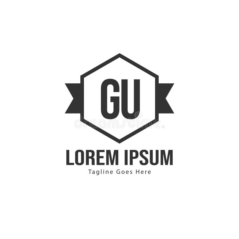 Initial GU Logo Template with Modern Frame. Minimalist GU Letter Logo ...