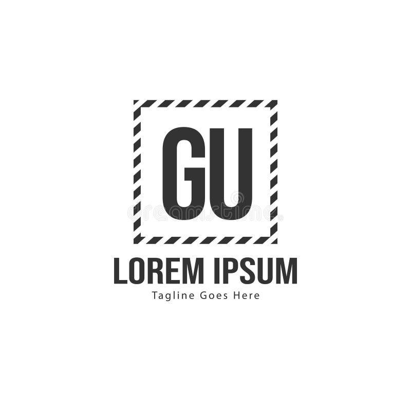 Initial GU Logo Template with Modern Frame. Minimalist GU Letter Logo ...