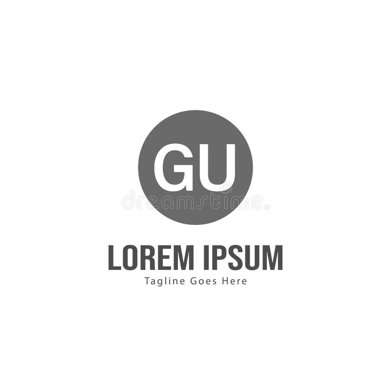 Initial GU Logo Template with Modern Frame. Minimalist GU Letter Logo ...