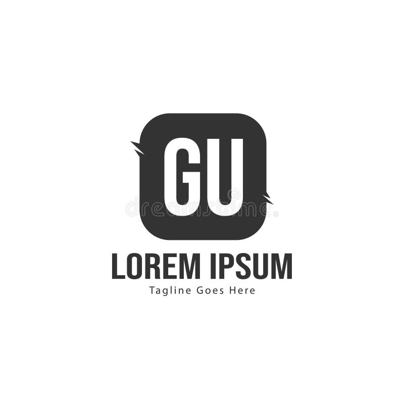 Initial GU Logo Template With Modern Frame. Minimalist GU Letter Logo ...