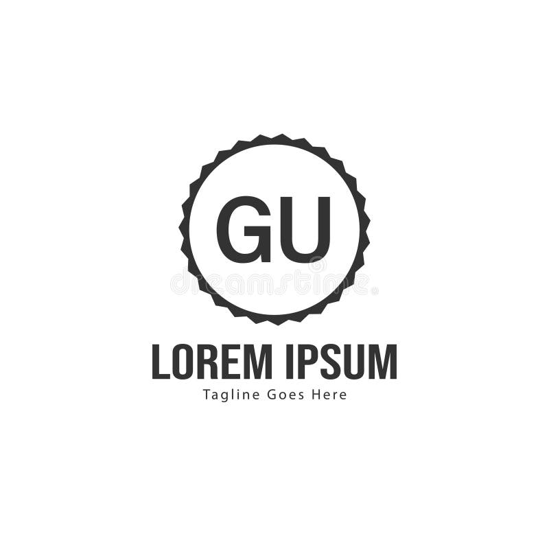 Initial GU Logo Template with Modern Frame. Minimalist GU Letter Logo ...