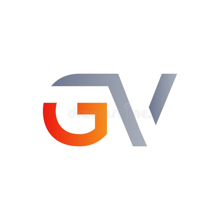 Initial GV Letter Logo with Creative Modern Business Typography Vector ...