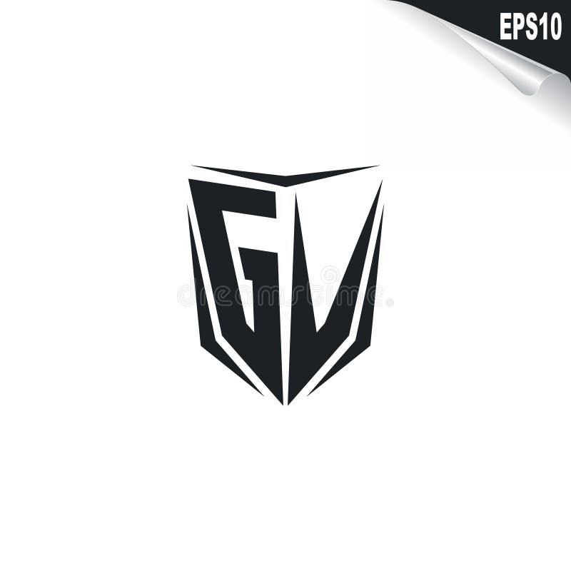 Initial GV Logo Design with Shield Style, Logo Business Branding Stock ...