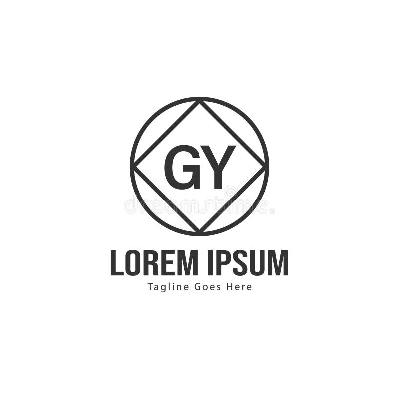 Initial GY Logo Template with Modern Frame. Minimalist GY Letter Logo ...