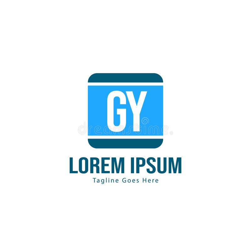 Initial GY Logo Template with Modern Frame. Minimalist GY Letter Logo ...