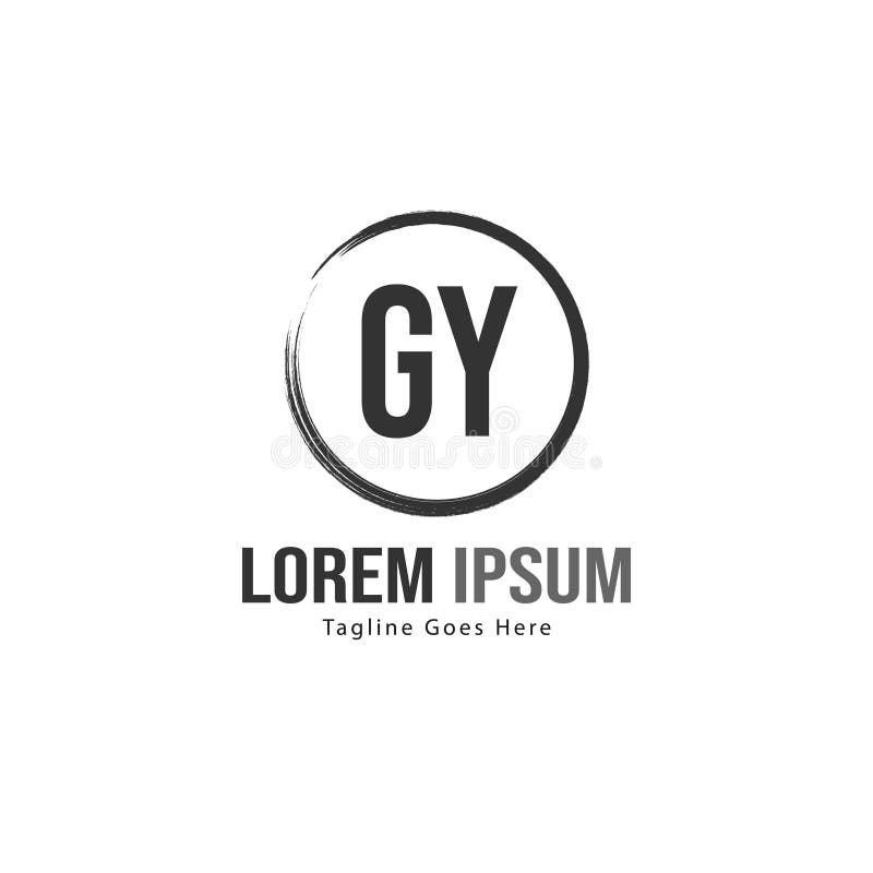 Initial GY Logo Template with Modern Frame. Minimalist GY Letter Logo ...