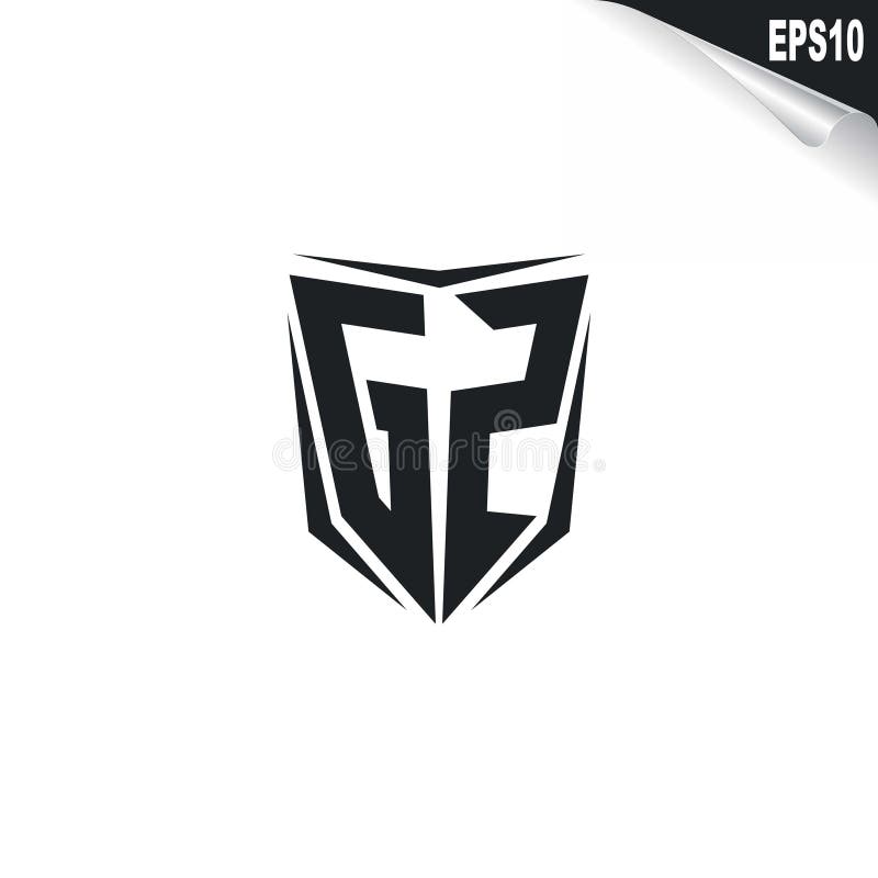 Initial GZ Logo Design with Shield Style, Logo Business Branding Stock ...