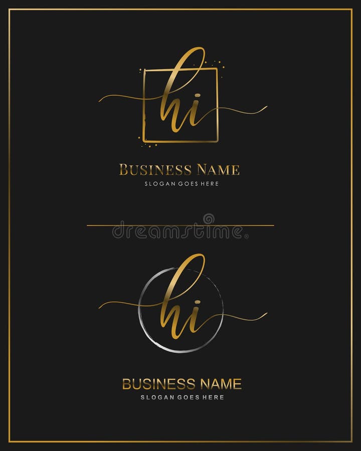 Initial H I HI Handwriting Logo Vector. Letter Handwritten Logo ...