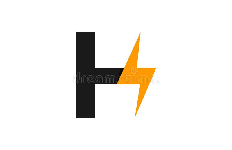 Initial H Lightning Logo stock illustration. Illustration of design ...