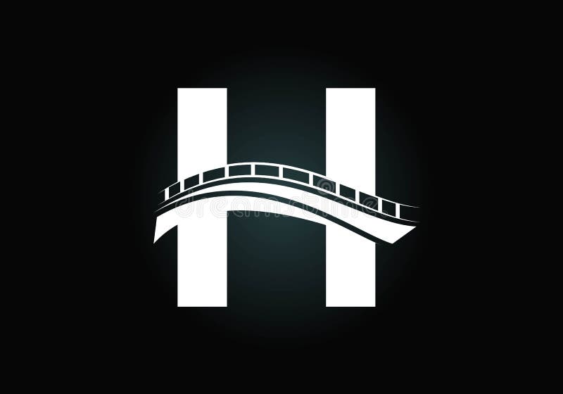 Initial H Monogram Letter Alphabet with Bridge Sign. Abstract Bridge ...