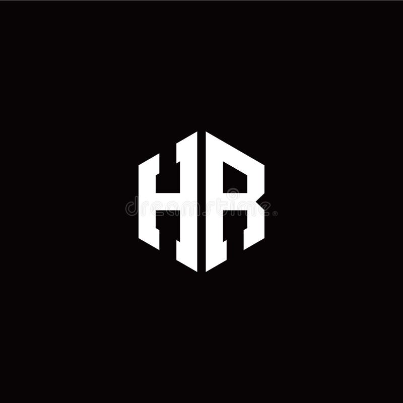 Initial H R Letter with Polygon Modern Style Logo Template Vector Stock ...