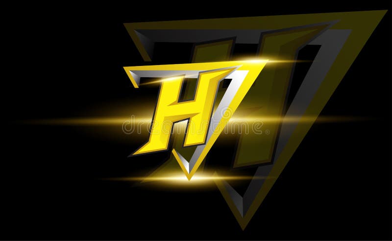 Initial H with Shield, Vector Initial Letter Monogram Esport, Twitch ...