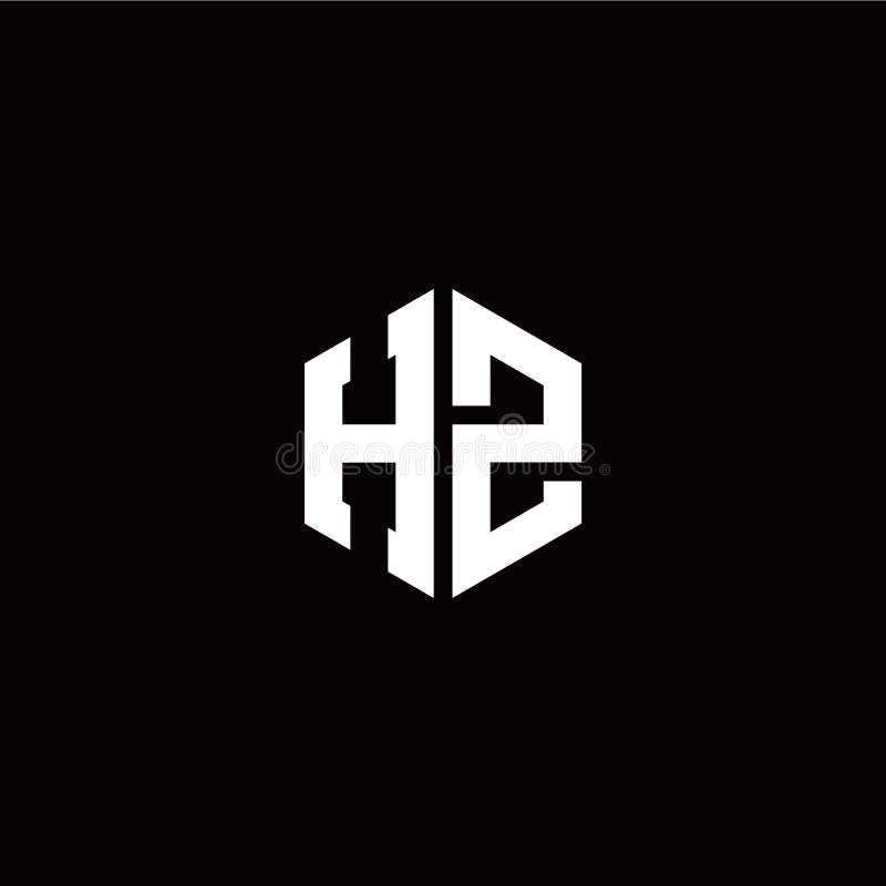 Initial H Z Letter with Polygon Modern Style Logo Template Vector Stock ...