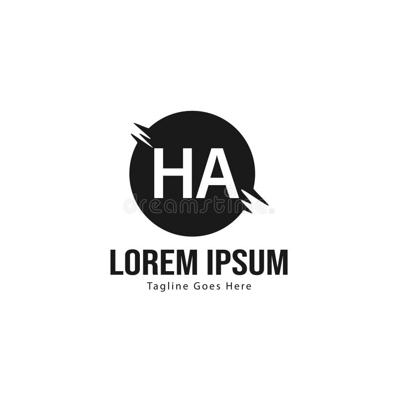 Initial HA Logo Template with Modern Frame. Minimalist HA Letter Logo ...