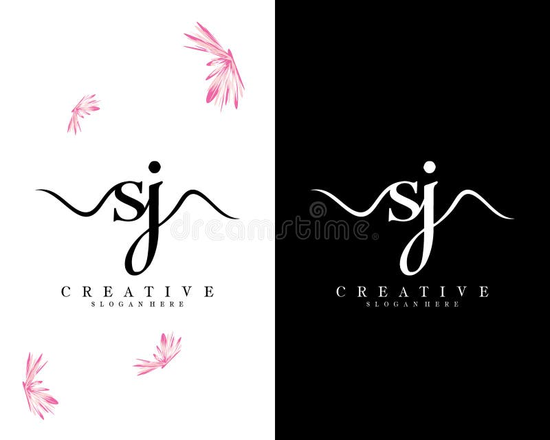 Initial Handwriting Sj, Js Letter Logo Template Vector Design with ...
