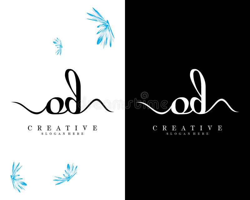 Initial Handwriting Letter Od, Do Logo Template Vector Design with ...