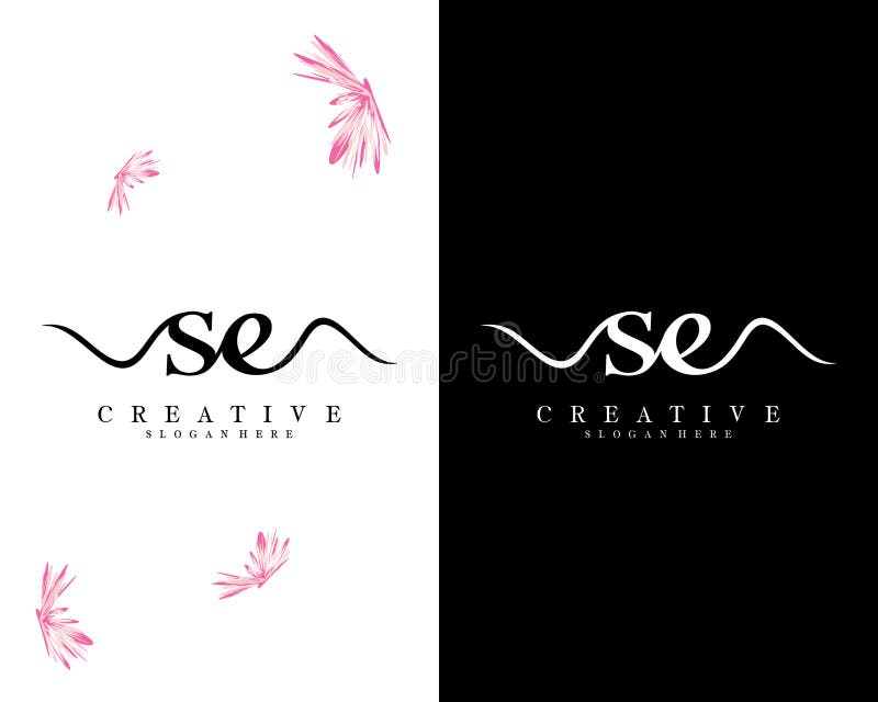 Initial Handwriting Letter Se, Es Logo Template Vector Design with ...