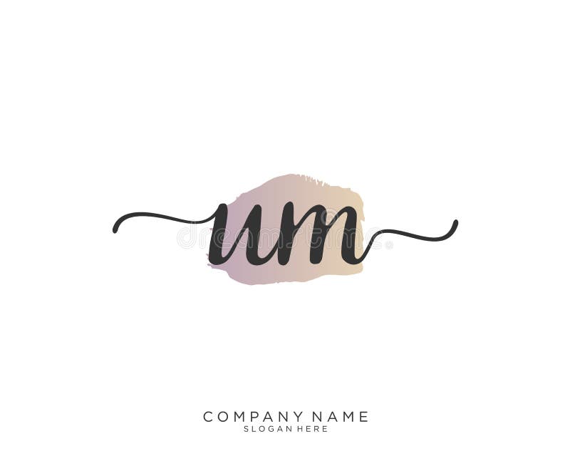 UM Initial Handwriting Logo Concept Stock Illustration - Illustration ...