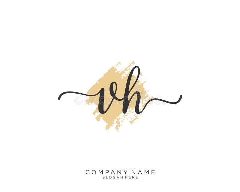 VH Initial Handwriting Logo Concept Stock Illustration - Illustration ...