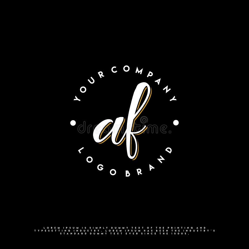 AF Initial Handwriting Logo Template Vector. Stock Vector ...