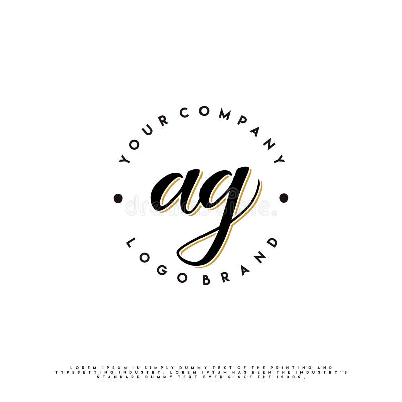 AG Initial Handwriting Logo Design Stock Vector - Illustration of ...