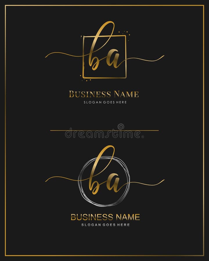 Initial B a BA Handwriting Logo Vector. Letter Handwritten Logo ...