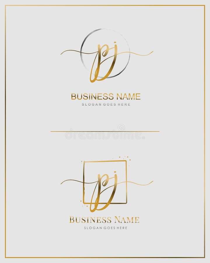 Initial P J PJ Handwriting Logo Vector. Letter Handwritten Logo ...