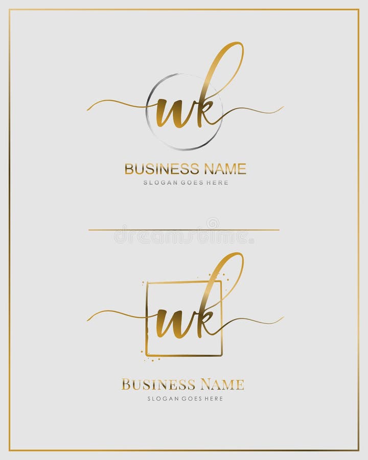 Initial W K WK Handwriting Logo Vector. Letter Handwritten Logo ...