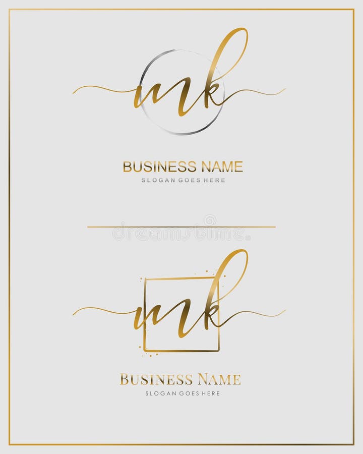 Initial M K MK Handwriting Logo Vector. Letter Handwritten Logo ...