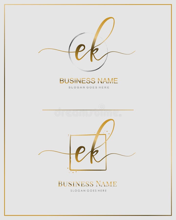 Initial E K EK Handwriting Logo Vector. Letter Handwritten Logo ...