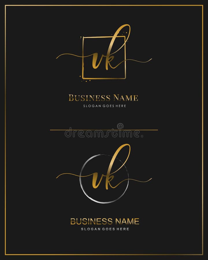 Initial V K VK Handwriting Logo Vector. Letter Handwritten Logo ...