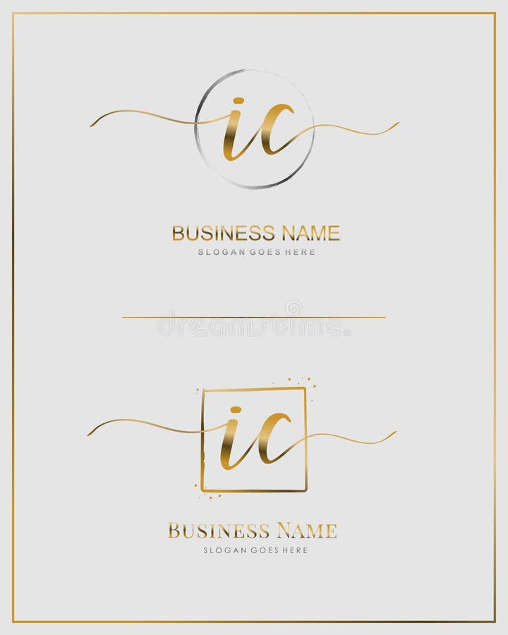 Initial I C IC Handwriting Logo Vector. Letter Handwritten Logo ...