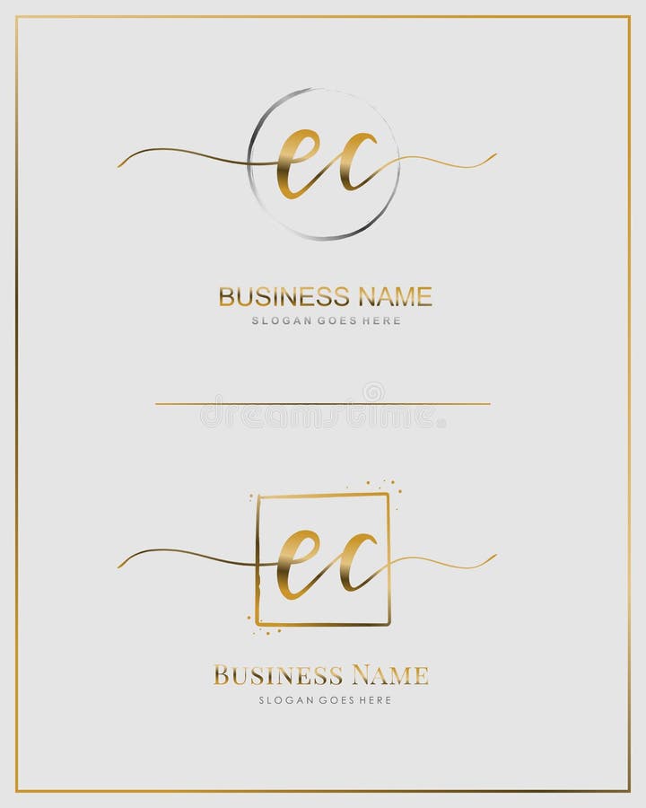Initial E C EC Handwriting Logo Vector. Letter Handwritten Logo ...