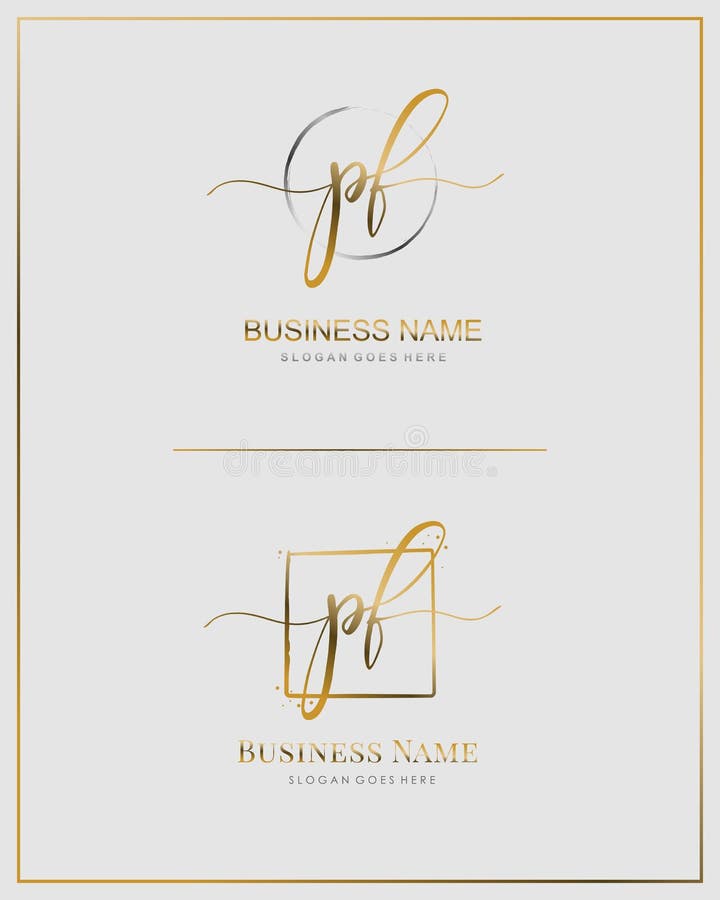 Initial P F PF Handwriting Logo Vector. Letter Handwritten Logo ...