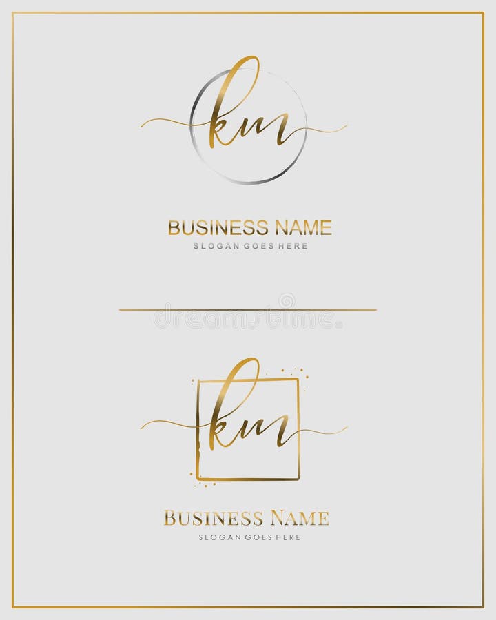 Initial K M KM Handwriting Logo Vector. Letter Handwritten Logo ...