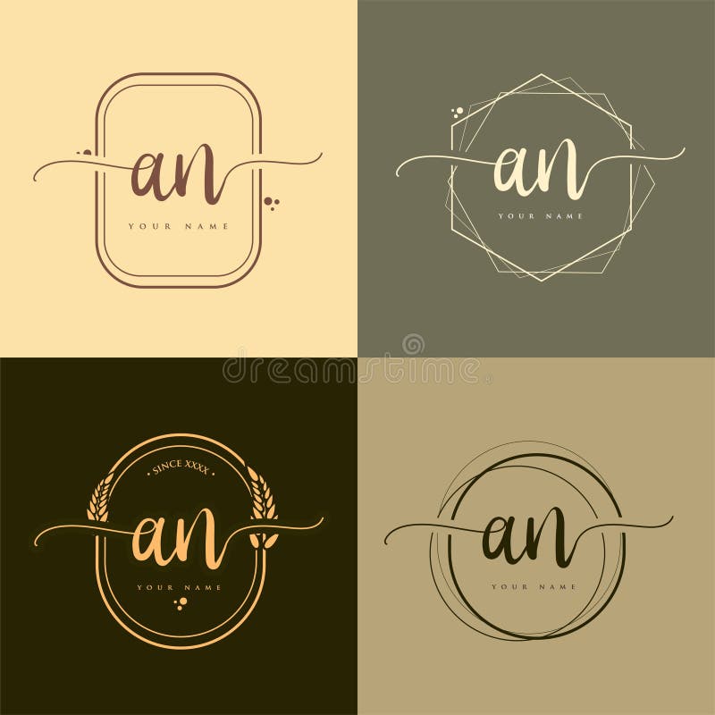 An Initial Handwriting Logo Vector Sets. Hand Lettering Initials Logo ...