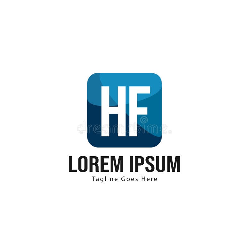 Initial HF Logo Template with Modern Frame. Minimalist HF Letter Logo ...