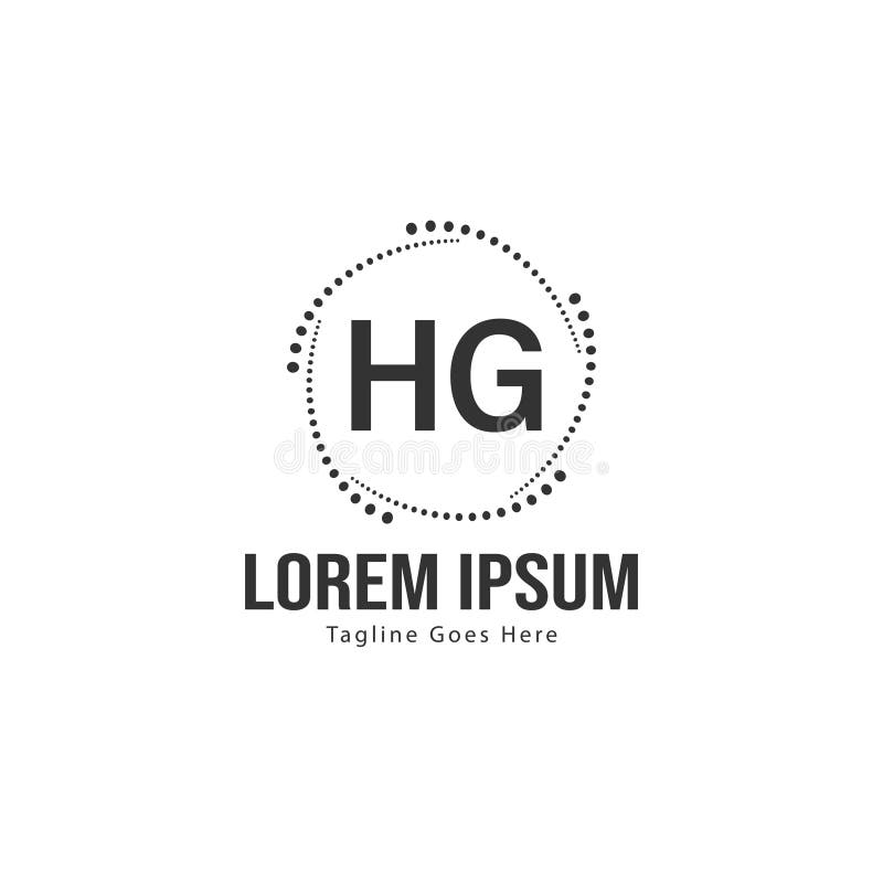 Initial HG Logo Template with Modern Frame. Minimalist HG Letter Logo ...