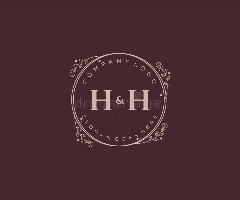 Initial HH Letters Decorative Luxury Wedding Logo Stock Vector ...