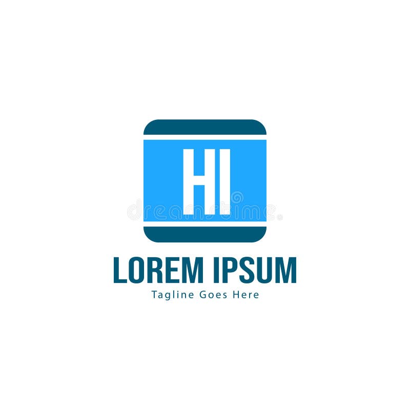 Initial HI Logo Template with Modern Frame. Minimalist HI Letter Logo ...