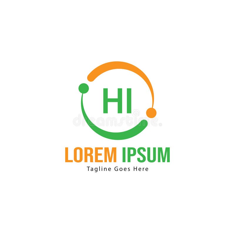 Initial HI Logo Template with Modern Frame. Minimalist HI Letter Logo ...
