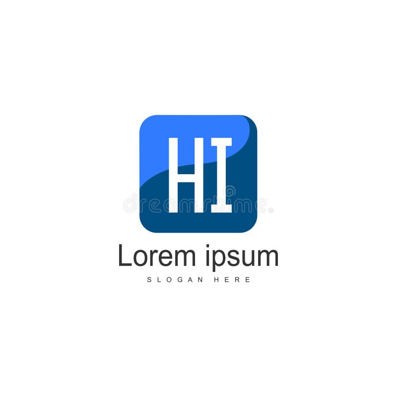 Initial HI Logo Template with Modern Frame. Minimalist HI Letter Logo ...