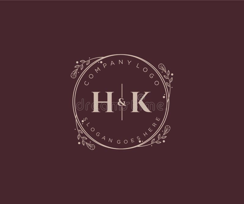 Initial HK Letters Decorative Luxury Wedding Logo Stock Vector ...