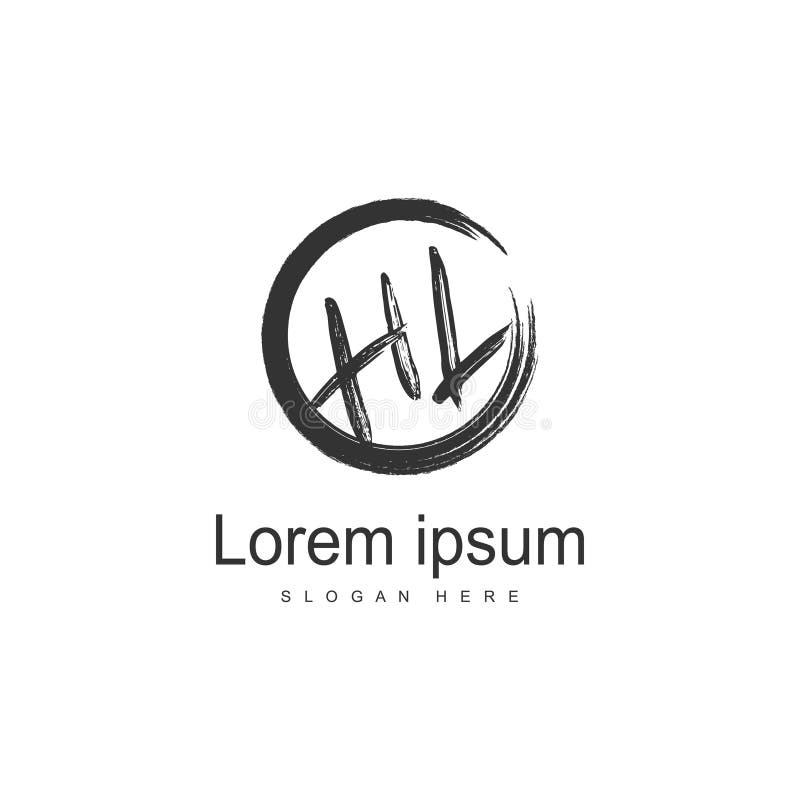 Initial HL Logo Template with Modern Frame. Minimalist HL Letter Logo ...